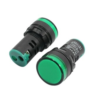 AC DC 24V Green LED Cylindrical Buzzer Alarm Signal Pilot Lamp Light ...