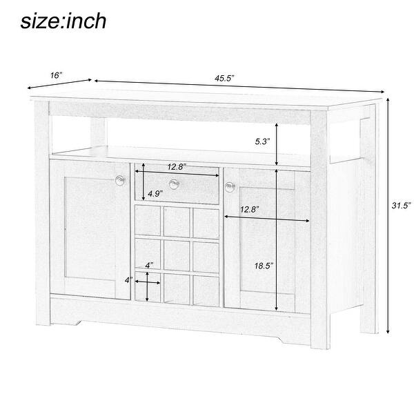 Modern Sideboard Wine Storage Cabinet Cabinets with Double-storey ...