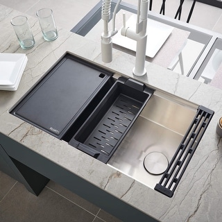 Ruvati RVH8597 Ruvati 33-inch Workstation Slope Bottom Offset Drain ...