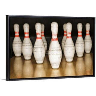 "Bowling pins" Black Float Frame Canvas Art - Bed Bath & Beyond - 25526239