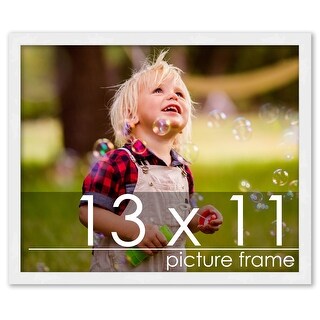 13x11 Contemporary White Complete Wood Picture Frame with UV Acrylic ...