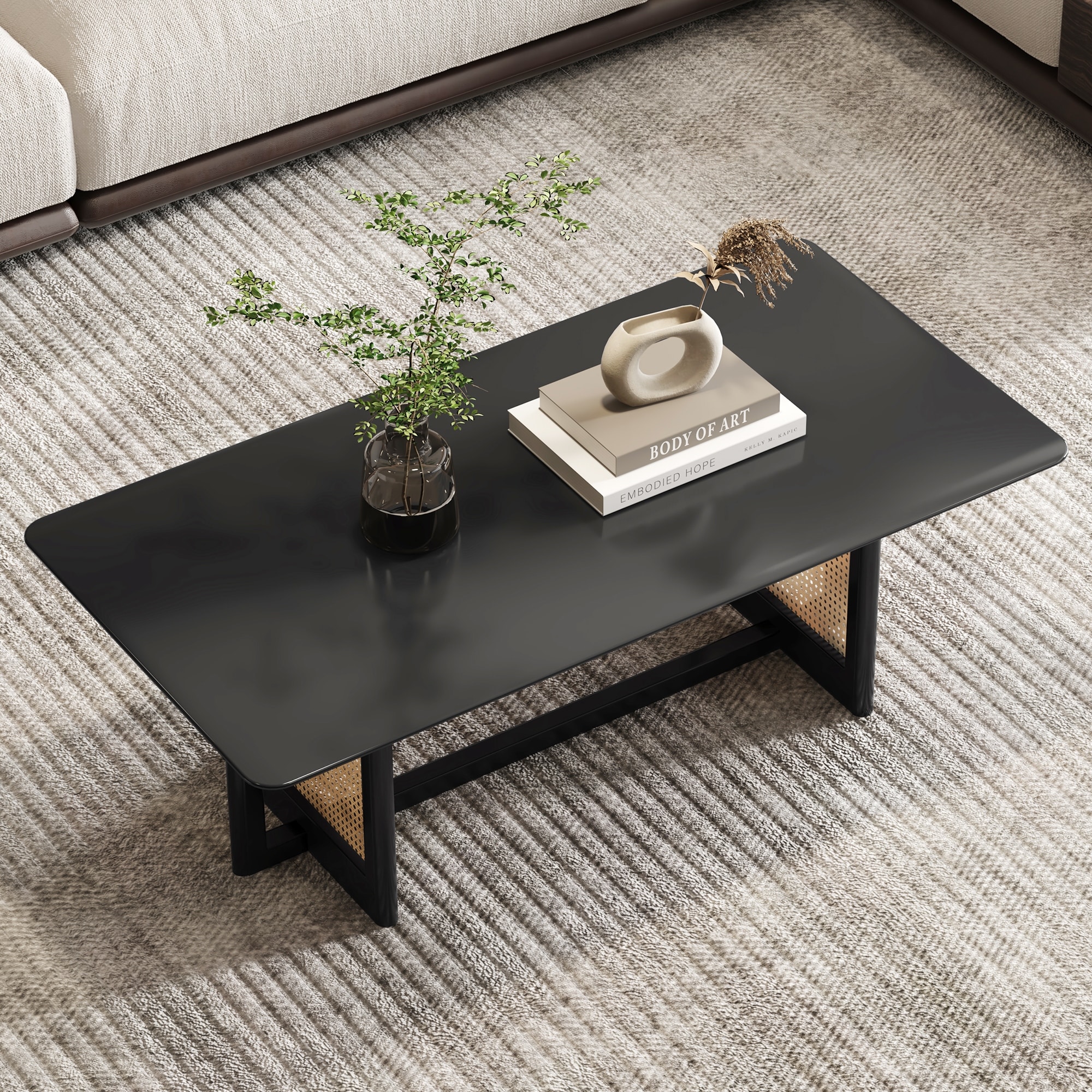 black coffee table low