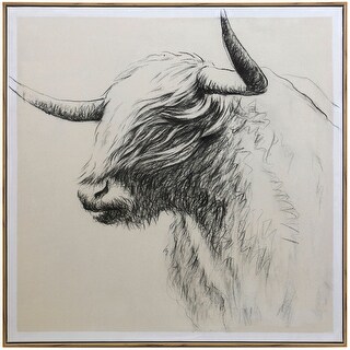 StyleCraft Leander - Animal Oil Painting with Wood Grain Frame Wall Art ...