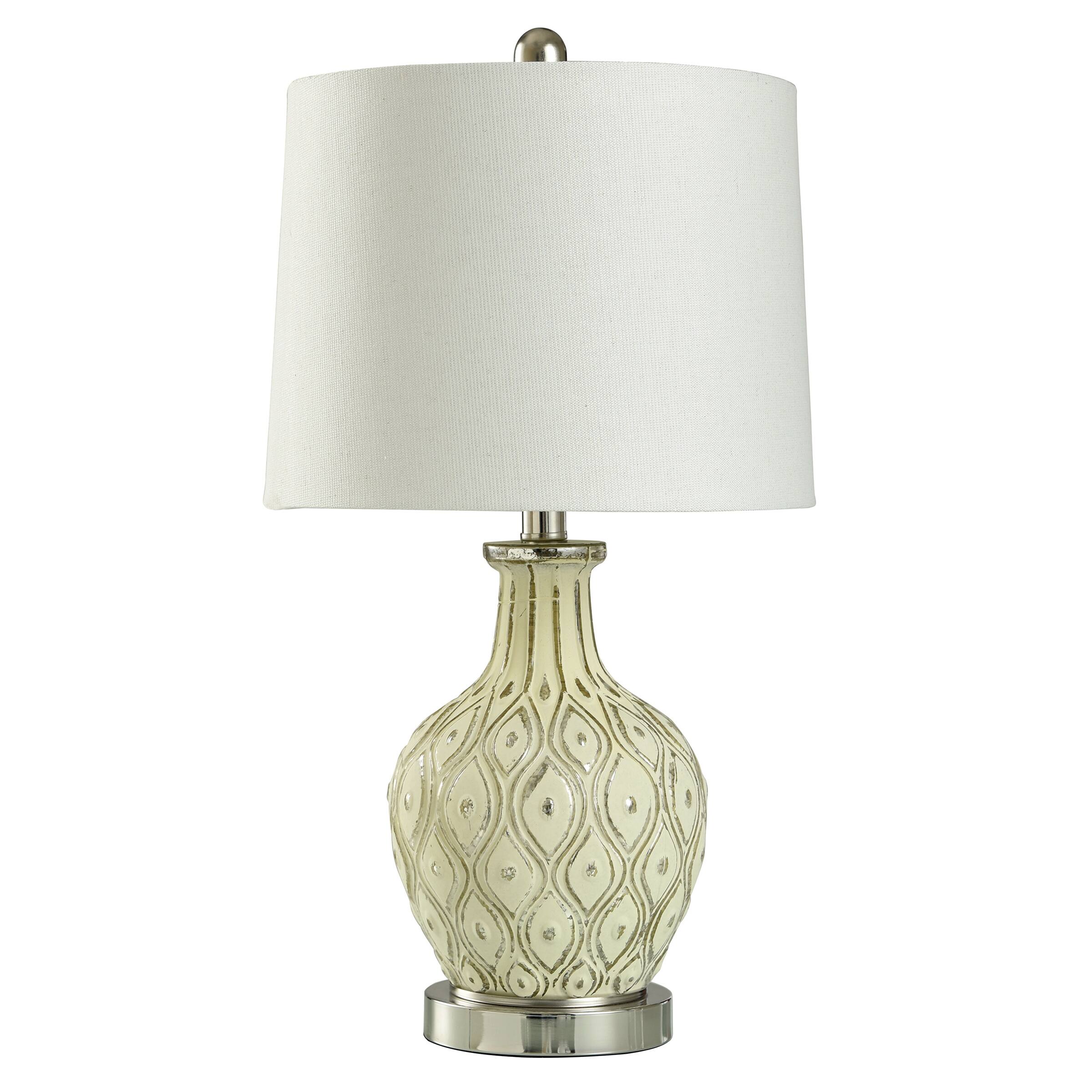 StyleCraft Tabitha Distressed Off White Cream and Chrome Table Lamp ...