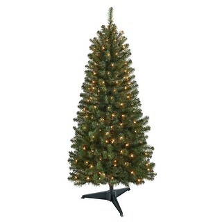 5 Feet Christmas Tree Prelit Artificial Christmas Everett Pine Tree ...