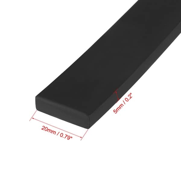 Solid Rectangle Rubber Seal Strip 20mm Wide 5mm Thick, 1M Long Black ...