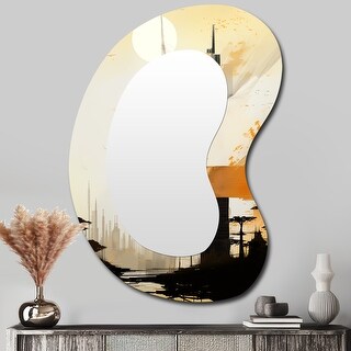 Grey And Gold Sunset Collage II - Abstract Collages Wall Mirror In Boom ...