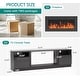 80-inch Fireplace TV Stand with 36-inch Electric Fireplace, LED Light ...