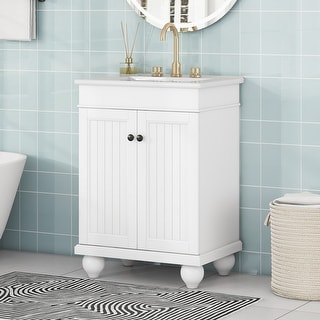 Merax 24" Elegant Bathroom Vanity with Ceramic Sink - Bed Bath & Beyond ...
