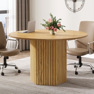 Round Conference Table, Modern Meeting Table for 4-6 People - Bed Bath ...