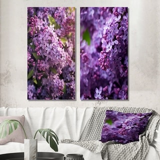 Designart "Purple Lilacs Fragrant Blossoms" Floral Wall Art Set Of 2 ...
