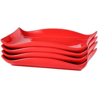 Bruntmor 10"x7" Set Of 4 Curvy Stylish Design Serving Trays Modern ...