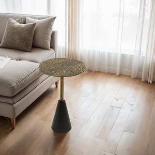 Zavra 14" Side End Table | Aluminum Cast Craftmanship I Antique Brass ...