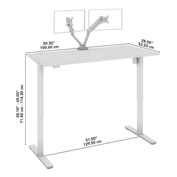 Upstand 60W x 30D Standing Desk with Dual Monitor Arm by Bestar - Bed ...