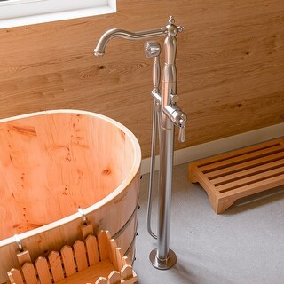 ALFI brand Brushed Nickel Free Standing Floor Mounted Bath Tub Filler ...