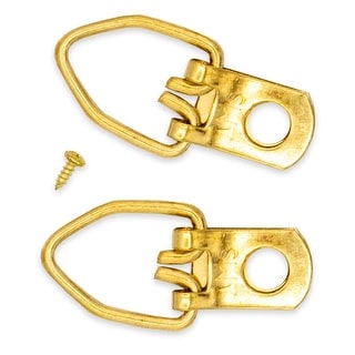 100 Brass Plated Heavy Duty 1 Hole D Ring Strap Picture Hanger - Bed ...