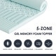 5 Zone Cooling Gel Memory Foam Mattress Topper Collection - Bed Bath ...