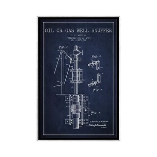 iCanvas "Gas Oil Snuffer Navy Blue Patent Blueprint" by Aged Pixel ...
