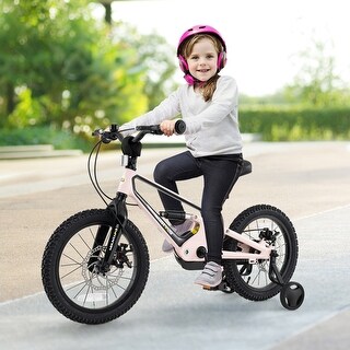16 Inch Lightweight Kids Bike with Detachable Training Wheels and ...