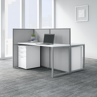 Easy Office 60W 2 Person Cubicle Desk Set by Bush Business Furniture ...