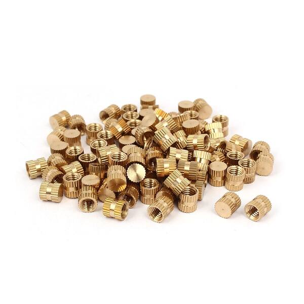 M6 x 8mm 7.8mm OD Brass Injection Molding Insert Knurled Thumb Nut ...
