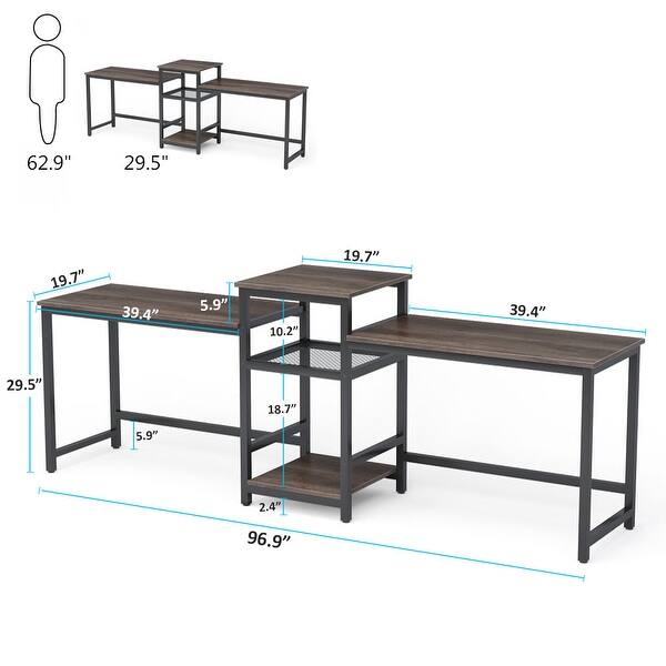 2-Person Computer Desk Home Office Desk Study Writing Table - Bed Bath ...