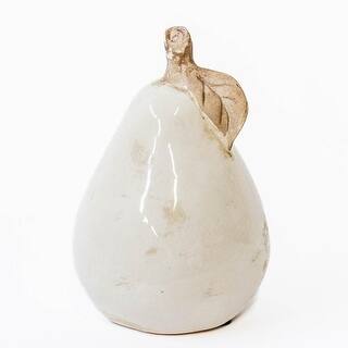 Glazed Crackle Finish Cream And Beige Pear Figurine - Bed Bath & Beyond ...
