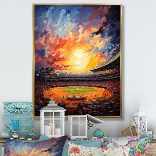 Designart "Sport Stadium In Spotlight IX" Stadiums Framed Wall Art ...