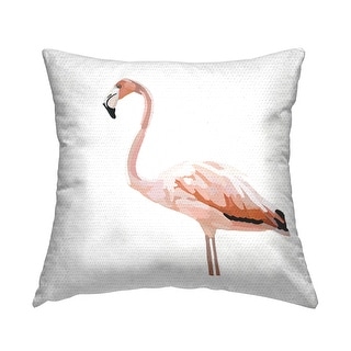 Stupell Tropical Pink Flamingo Bird Casual Animal Printed Outdoor Throw ...