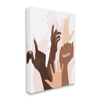 Stupell Arms Reaching and Rising Diverse Hand Gestures Canvas Wall Art ...