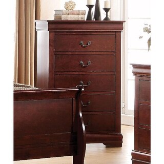 Wooden Dresser Chest Storage Cabinet with 5 Drawers Cherry - Bed Bath ...