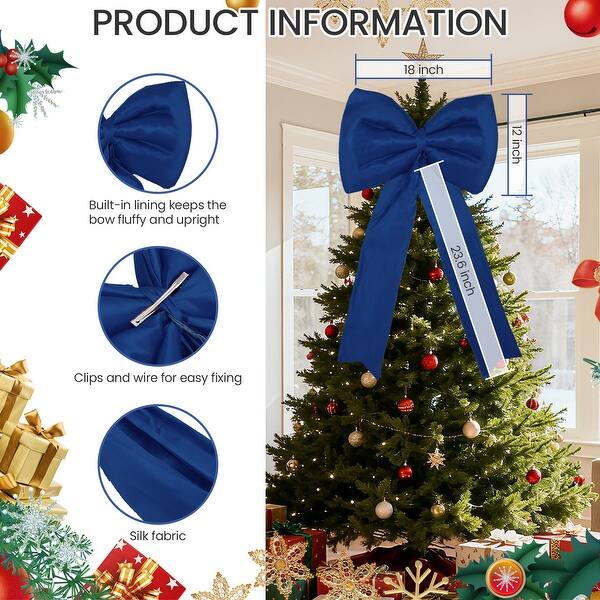 blue bow tree topper