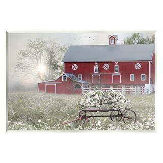 Stupell Red Barn Floral Wagon Meadow Wall Plaque Art by Lori Deiter ...