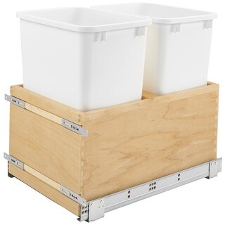 Rev-A-Shelf 4VLWCSC Series Bottom Mount Double Bin Trash Can with Soft ...