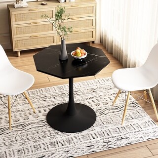 Modern Octagonal Dining Table,Metal Base,for Dining Room - Bed Bath ...