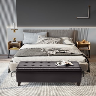Tufted Ottoman Storage Bench with Ample Storage Space - Bed Bath ...