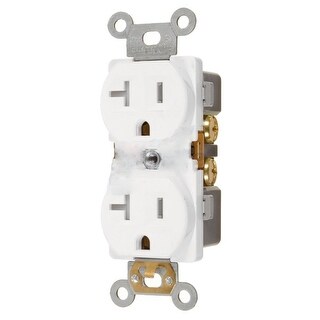20 AMP Rectangle White Electrical Receptacle Plastic-Aluminum American ...