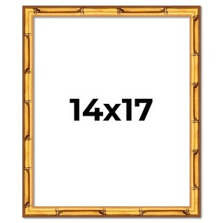 14x17 Frame Gold Bamboo Solid Wood Picture Frame | 1 Inch Moulding ...