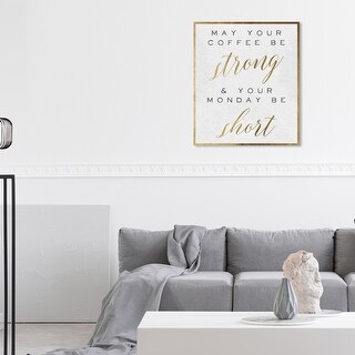 Oliver Gal 'Strong Coffee' Wall Art Canvas Print - Gold, Gray - Bed ...