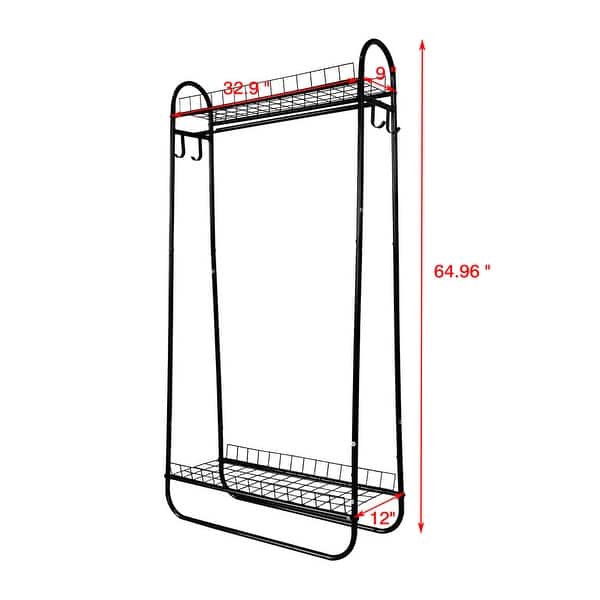 Garment Rack Freestanding Hanger Double Rods Multi-functional Bedroom ...