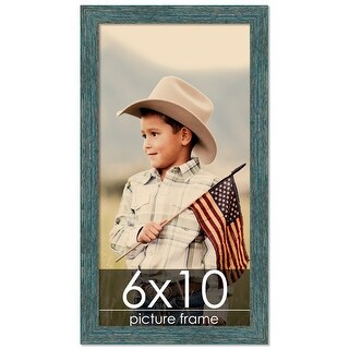 6x10 Distressed/Aged Complete Wood Picture Frame with UV Acrylic, Foam ...