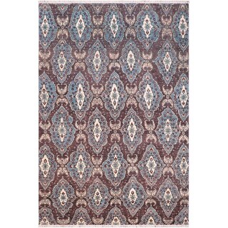 Shabby Chic Ziegler Allan Gray Blue Hand-knotted Wool Rug - 6 ft. 3 in ...