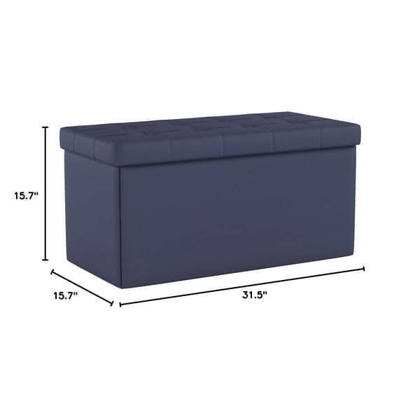 Cushioned Fabric Ottoman Hidden Storage Chest Footrest Chair, Padded ...