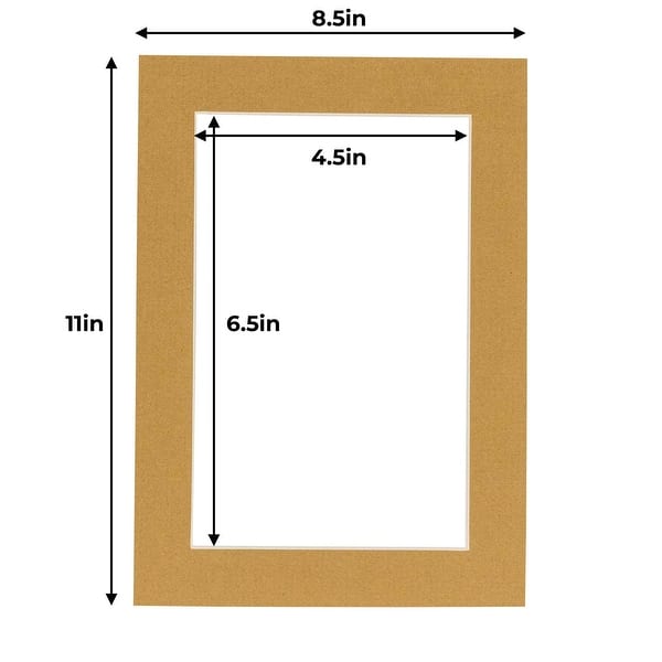 5x7 Mat for 8.5x11 Frame - Precut Mat Board Acid-Free Rattan Beige 5x7 ...
