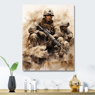 Designart "Military Defending The Frontline I" Army Metal Wall Art ...