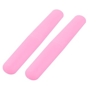 Plastic Portable Toothbrush Chopstick Holder Case Protector 2pcs - Pink ...