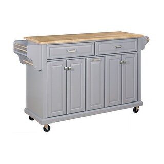 Mobile Kitchen Island Cart with Wood Drop Leaf Breakfast Bar - Bed Bath ...