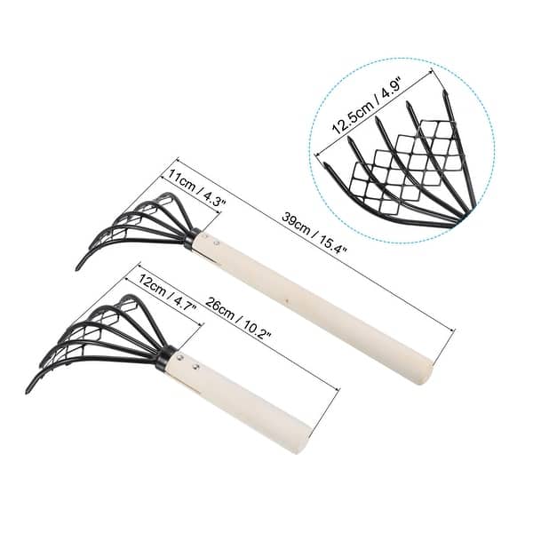 2Pcs 5-Tine Claws Hand Rake Shell Clam Digger Dig Seafood Rake with ...