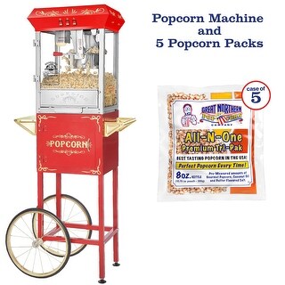 Carnival Popcorn Machine and Cart and 5 All-In-One Popcorn Packs by ...