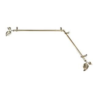 Rod Desyne Ivy Finial 13/16" Corner Window Curtain Rod 48-84" Each Side ...
